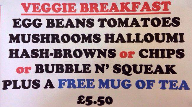 Menu at The Electric Cafe, London