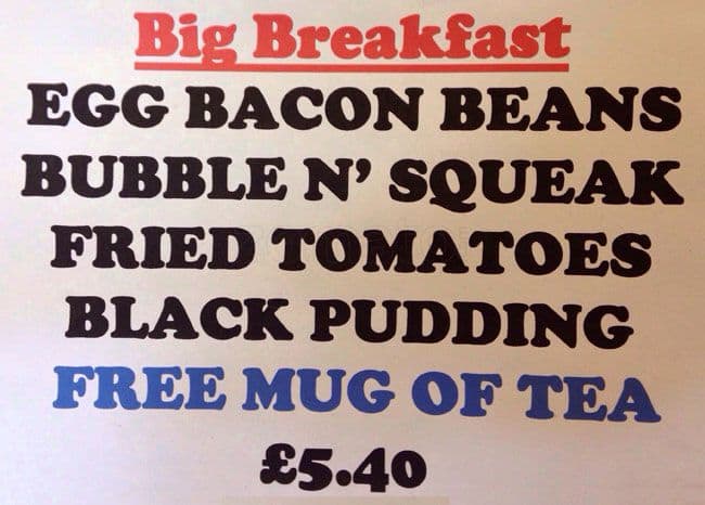 Menu at The Electric Cafe, London