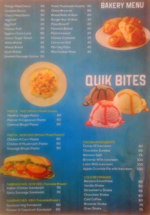 Menu at Parfait 3, Chennai, 105/5