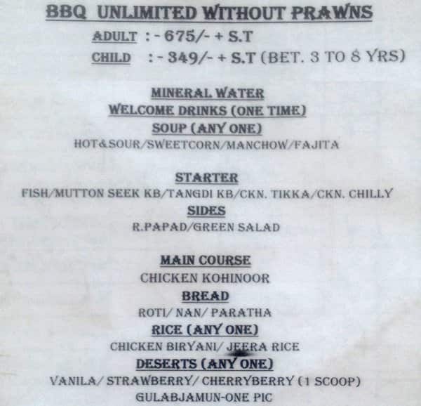 Menu at Wow Restaurant, Ahmedabad, 2nd Floor