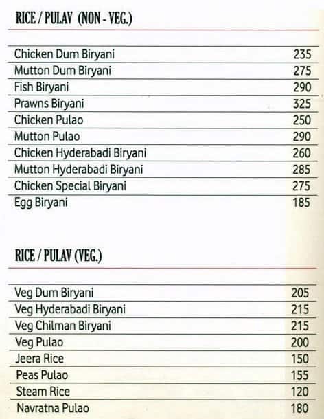 Menu at Wow Restaurant, Ahmedabad, 2nd Floor