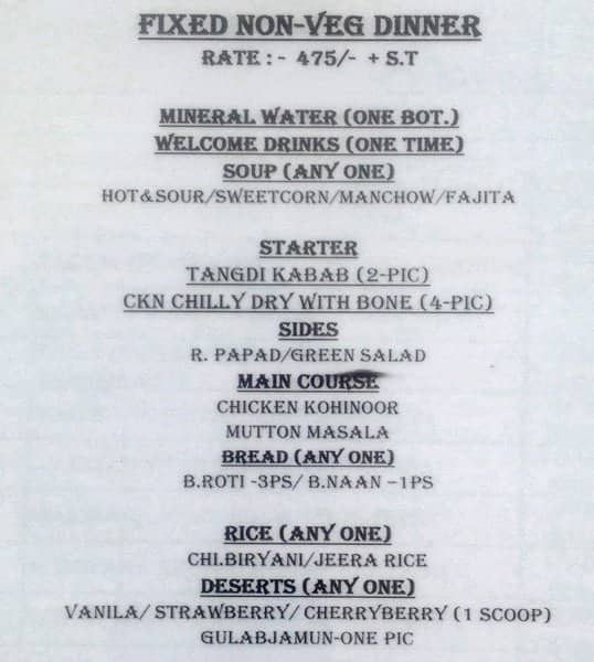 Menu at Wow Restaurant, Ahmedabad, 2nd Floor