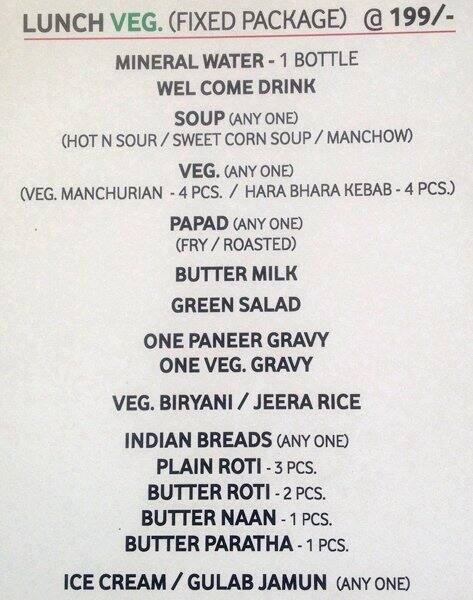 Menu at Wow Restaurant, Ahmedabad, 2nd Floor
