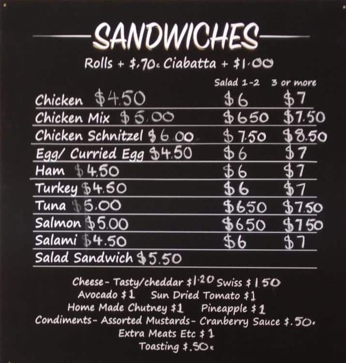 Menu at The Country Loaf restaurant, Werribee