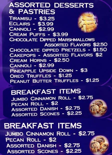 Menu at Sugarlicious Bakery, Gastonia, E Franklin Blvd