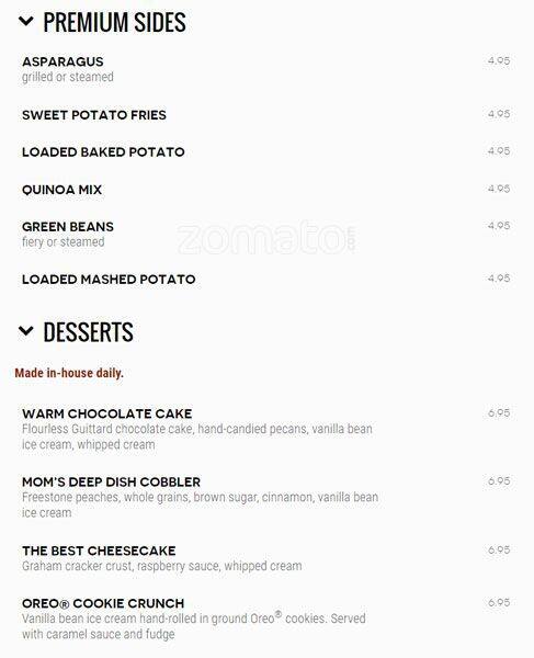 Menu at Wood Ranch BBQ, San Diego