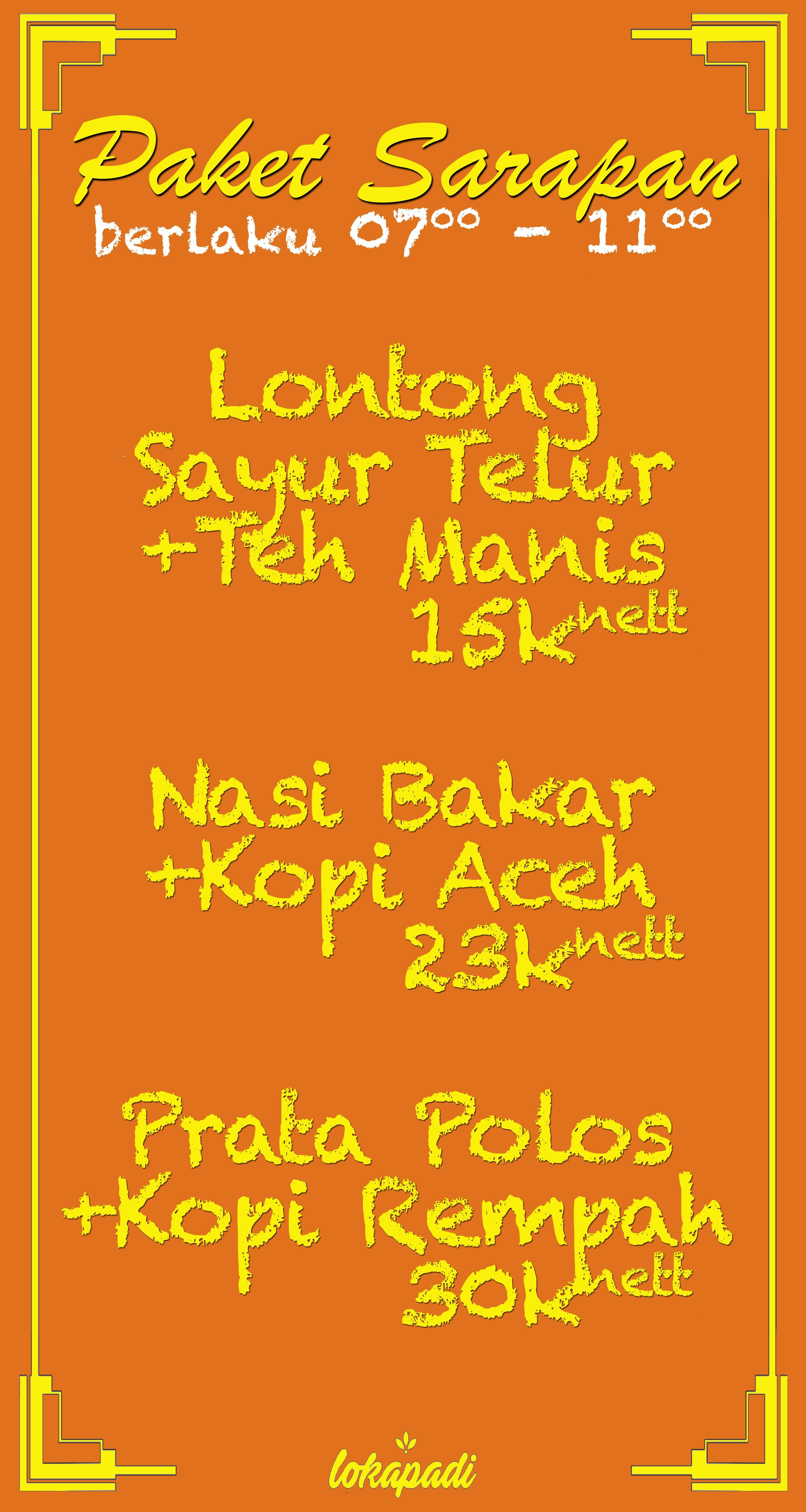 Carta del restaurante Lokapadi Warung Makan & Minum, Yakarta