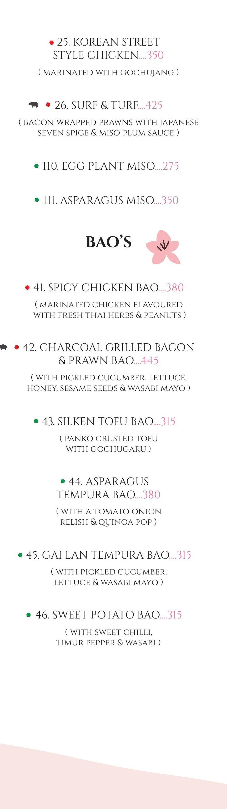 Menu at Peter Hu ?, Kolkata