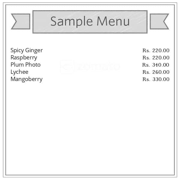Menu of Atmosphere, Santacruz East, Mumbai