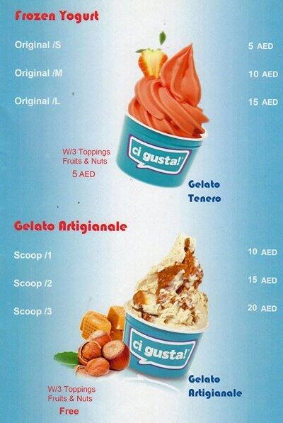 La Fragola Gelateria Menu, Menu for La Fragola Gelateria, Business Bay ...