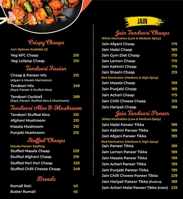 Menu of Chaap Theka, Malad West, Mumbai