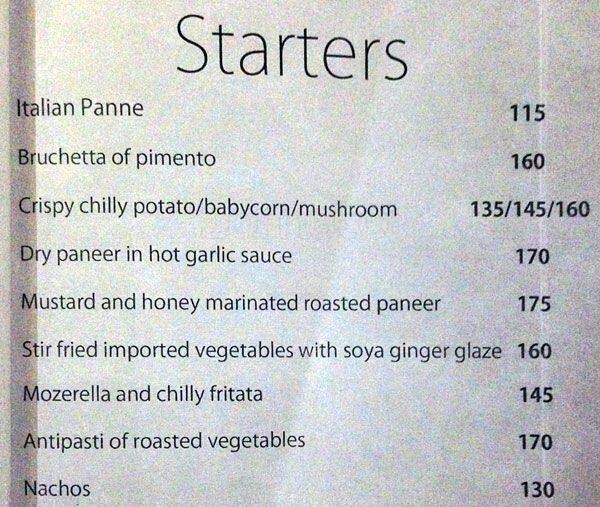 Menu at Cafe Unplugged, Kolkata, 17