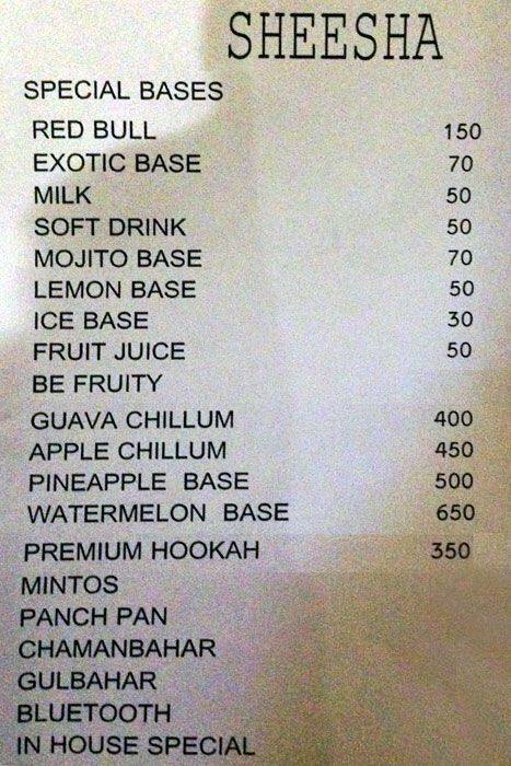 Menu at Cafe Unplugged, Kolkata, 17