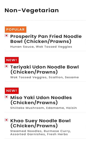 Menu at Bonobo, Mumbai