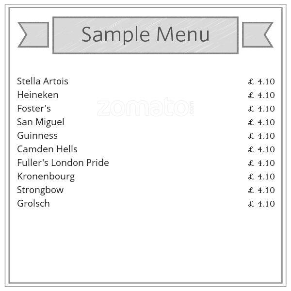 Menu at The Good Mixer pub & bar, London, 30 Inverness St