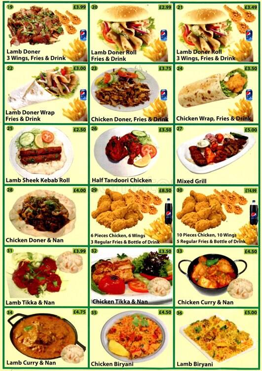 Carta del restaurante Al Ikhwan, Londres, 239 Mile End Rd