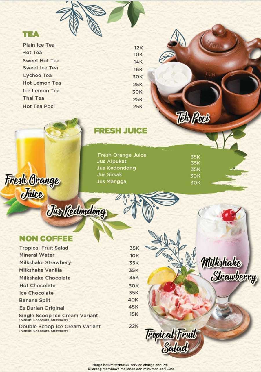 Menu at RAASAA cafe, Bogor