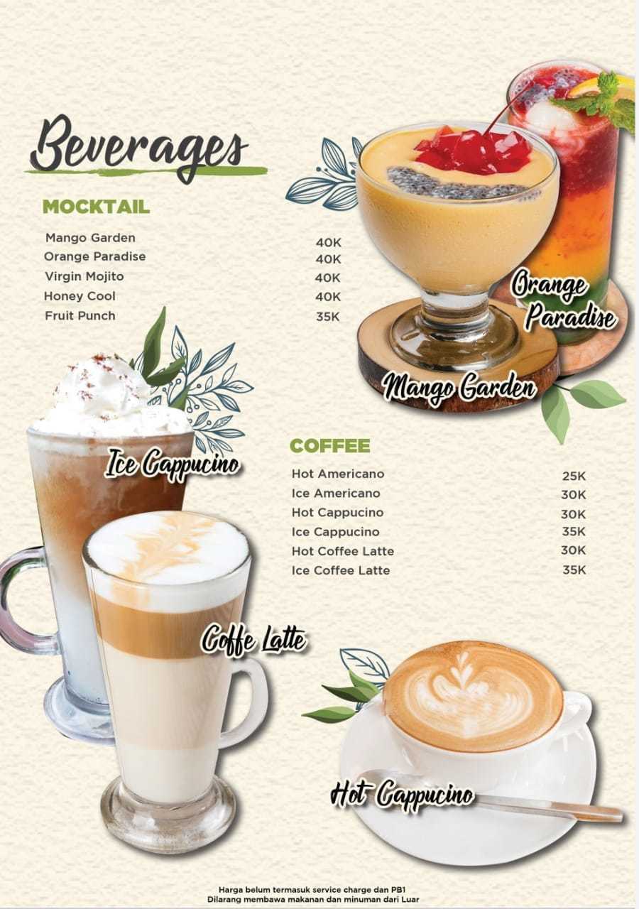 Menu at RAASAA cafe, Bogor