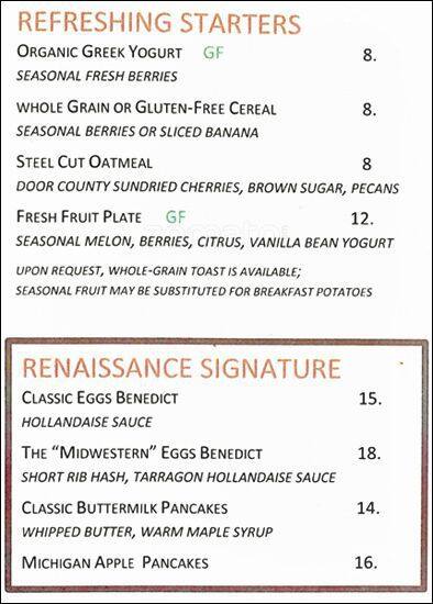 Fresh - Renaissance Hotel Menu - Urbanspoon/Zomato