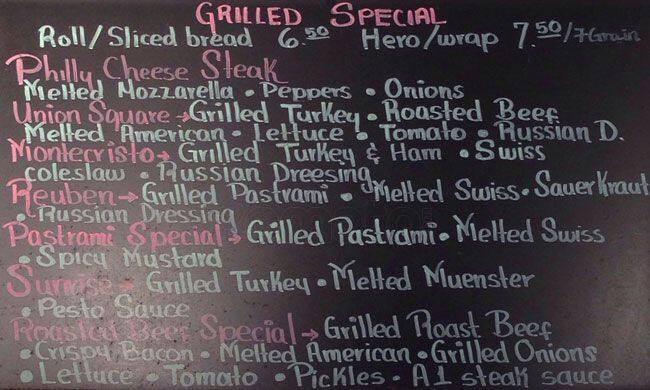 Menu at Bingo Deli restaurant, New York City, 77 Pearl St #6