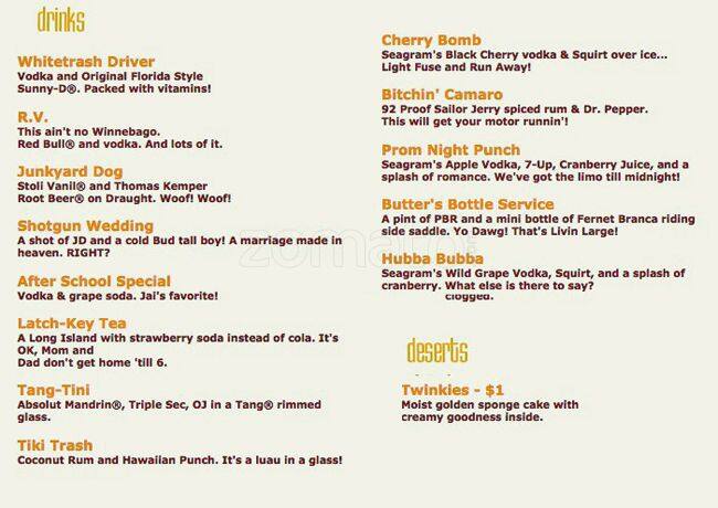 Menu at Butter pub & bar, San Francisco