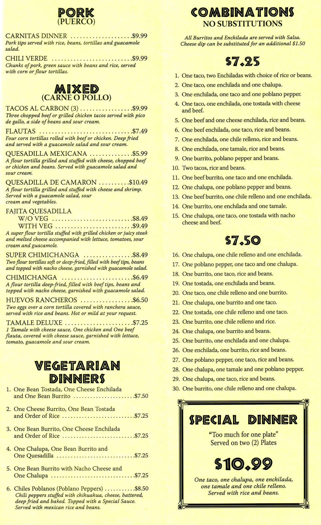 Menu at El Patron Authentic Mexican Restaurant, Bartlett, Stage Rd