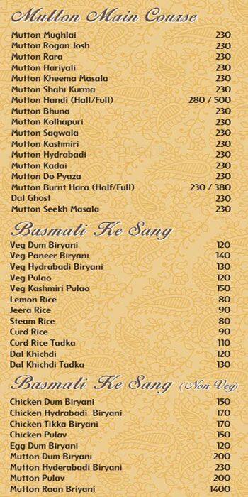 Menu at Best Choice, Dombivli