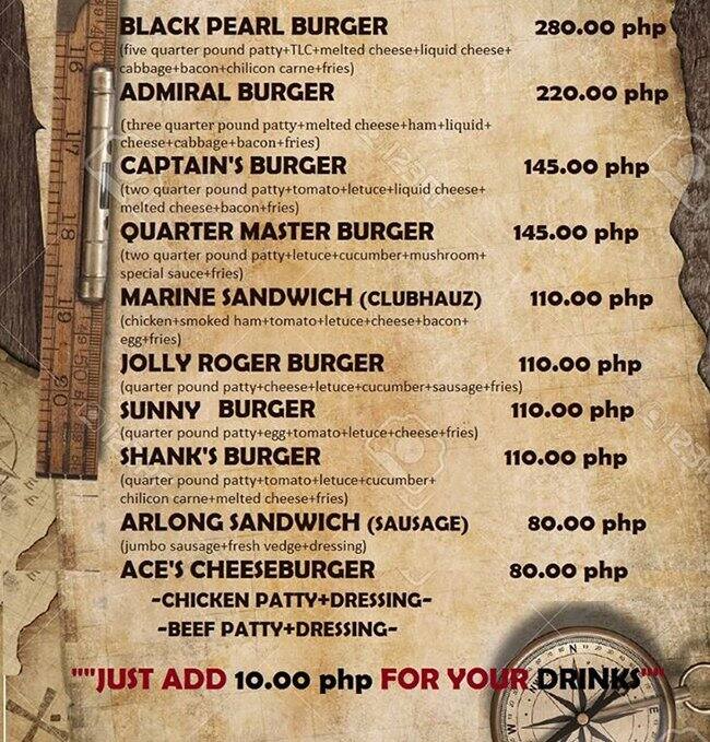 Pirate Party Menu