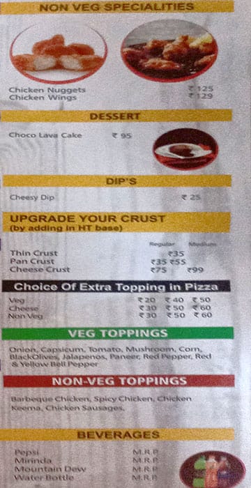Menu at Rominus Pizza And Burger, Kota, showroom no