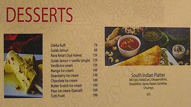 Menu at Shree Suvarnam, Chandigarh, Sco. 489-490