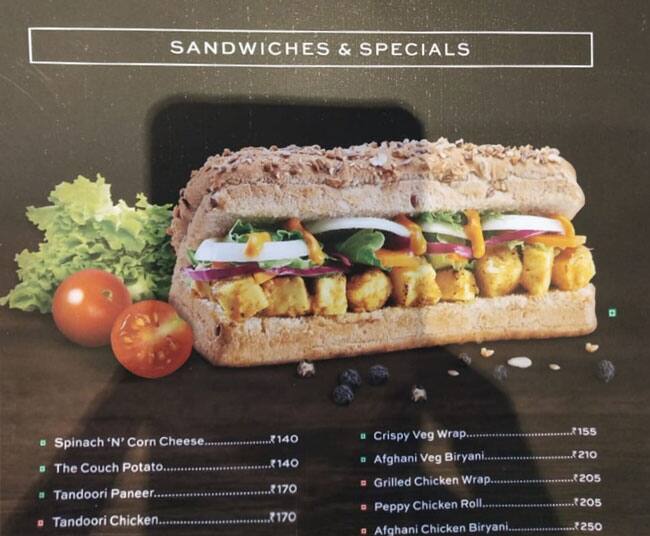 Menu at Cafe Coffee Day, Mumbai, 7-8