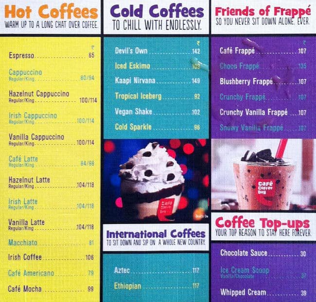 Cafe Coffee Day Mumbai Airport Menu at Ron Edelstein blog