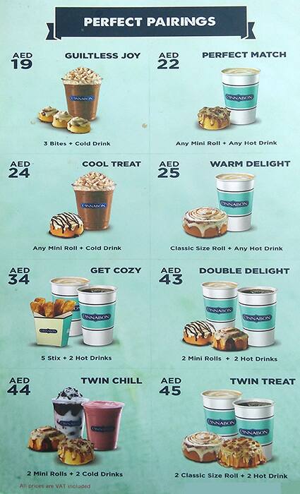 Cinnabon Menu, Menu for Cinnabon, Abu Shagara, Sharjah - Zomato