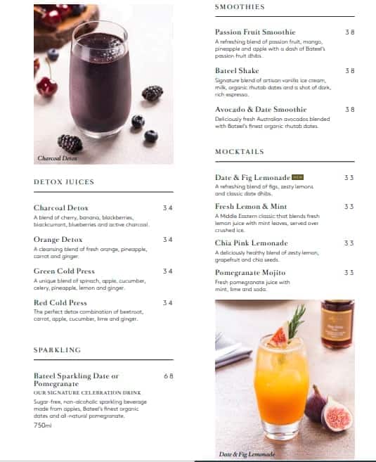 Menu at Café Bateel cafe, Abu Dhabi, Nation Towers - 1st Floor ...