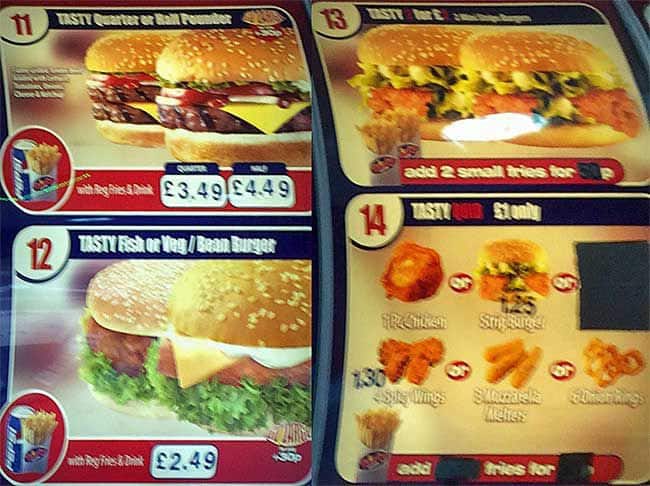 Menu at Tasty Chicken fast food, London, 233 Lower Clapton Rd
