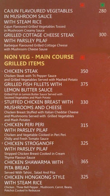 Menu at JJ's Road House Cafe, Gurugram, Fuel Junction