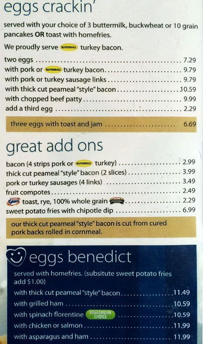 Menu at Golden Griddle Family Restaurant, Toronto, Dundas St W