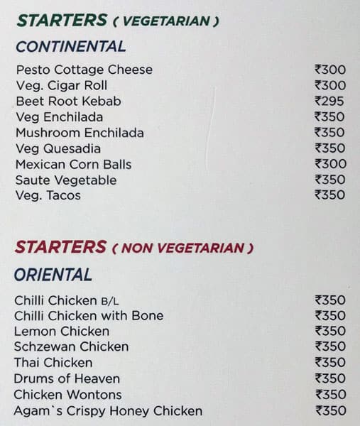 Menu at Roche, Ludhiana, SCF 13-12