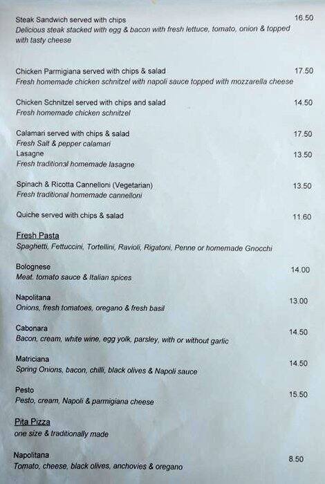 Menu at Coffee Addiction cafe, Niddrie