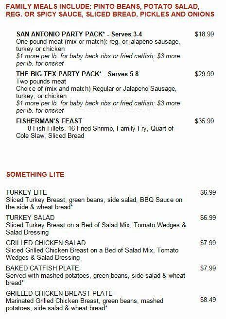 Menu at Grady's Bar-B-Que, Converse, FM 78
