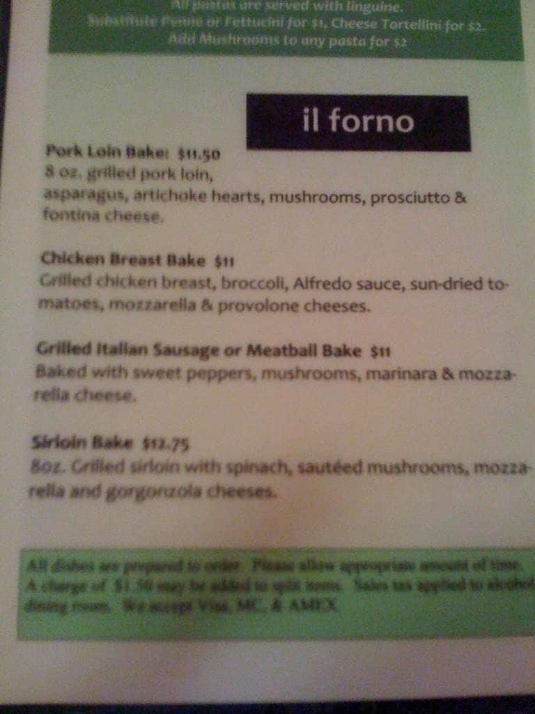 Menu at Come Back Inn pub & bar, Louisville, 909 Swan St