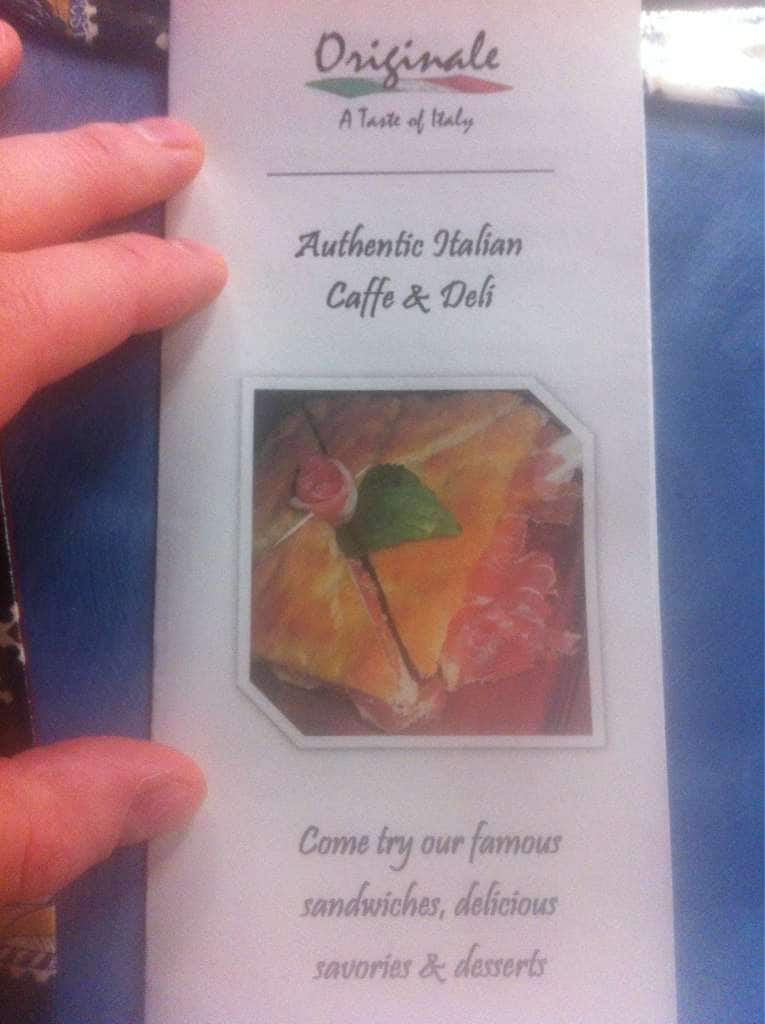 Menu at Originale restaurant, Anchorage, 530 E Benson Blvd