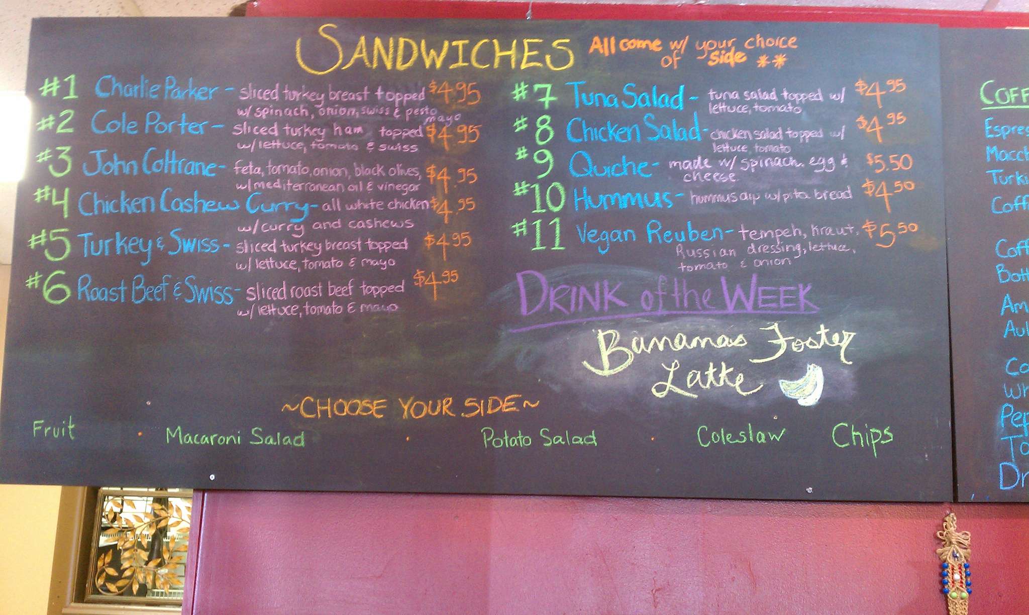 Menu at Vienna Espresso Bar & Bakery, West Lafayette