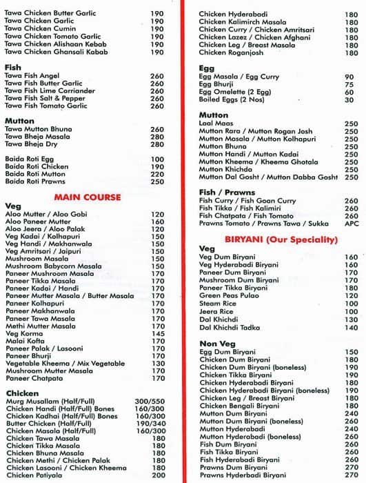 Menu at Twist Masala, Thane, A-3/A4