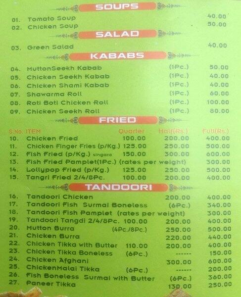 Anwar Food Corner Menu, Menu for Anwar Food Corner, Jama Masjid, New ...