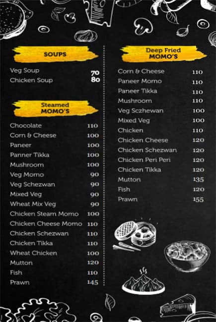 Menu of Momolicious, Peelamedu, Coimbatore