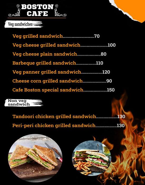 Menu of Boston Cafe, Wagholi, Pune