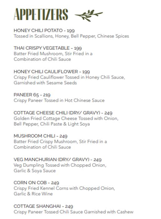 Menu at KOI all day cafe, Udaipur