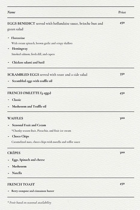 Menu of Nove - The Italian Kitchen, Banjara Hills, Hyderabad