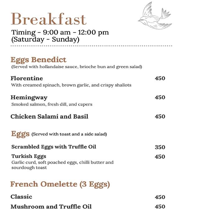 Menu of Nove - The Italian Kitchen, Banjara Hills, Hyderabad